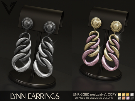 Second Life Marketplace - [VIPERA] DEMO Lynn Earrings
